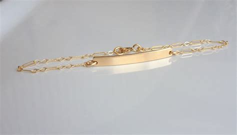 Nameplate Bracelet Gold Bar Bracelet Personalized Bar Etsy