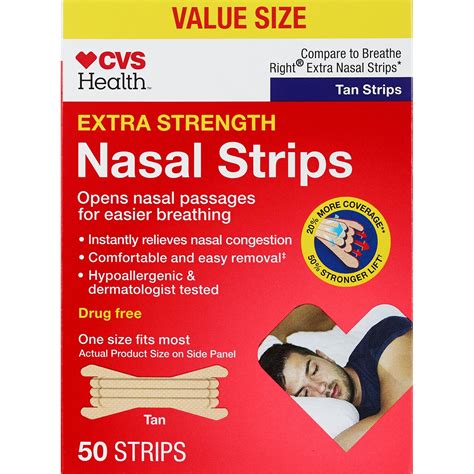 Cvs Health Extra Strength Nasal Strips Tan 50 Ct