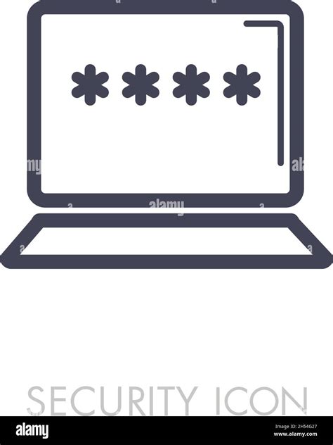 Laptop With Password Notification And Lock Icon Vector Illustration Isolated On White Personal