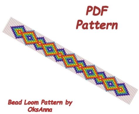 Seed Bead Bracelet Loom Pattern Miyuki Pattern Beadweaving Pattern Bead