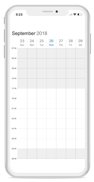 Configure Week View At Syncfusion Schedule Control Xamarin Ios