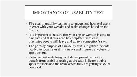 conducting usability test ppt