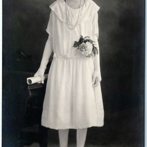 C1920s Stereotype Nerd Young Girl Rppc Buck Teeth Glasses Confirmation