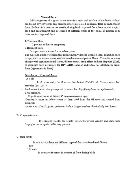 8 Normal Flora Pdf Bacteria Infection