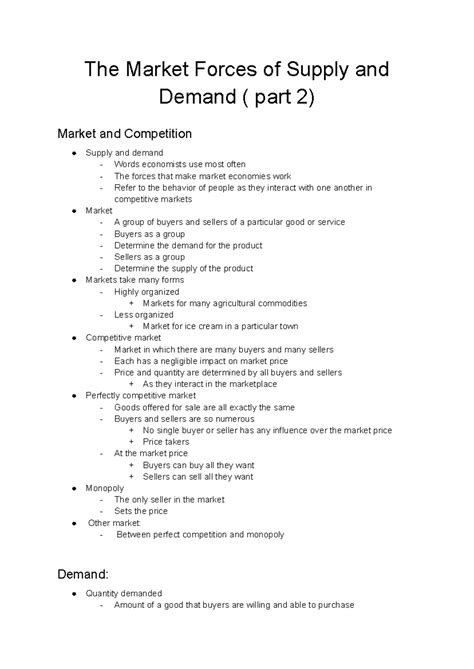 P2 Chapter 4 The Market Forces Of Supply And Demand The Market
