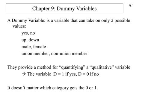 Dummy Variables In Econometrics Lecture Notes
