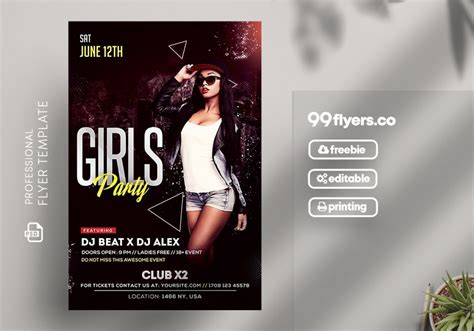 Girls Party Psd Free Flyer Template 99flyers