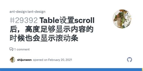Table设置scroll后，高度足够显示内容的时候也会显示滚动条 · Issue 29392 · Ant Designant