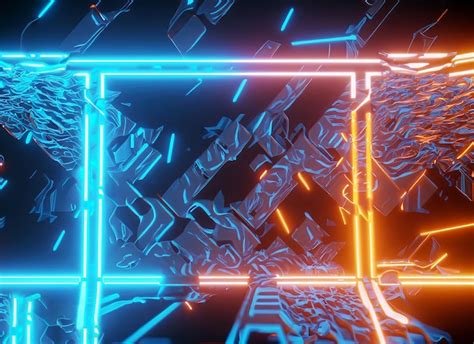 Premium Photo Computer Technology Network Neon Light Background