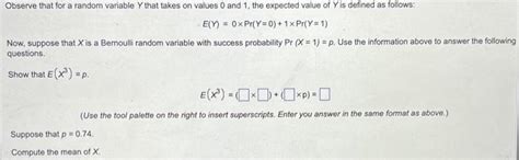 solved observe that for a random variable y that takes on