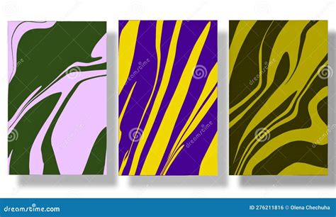 Abstract Curved Background Template Collection Deformed Pattern