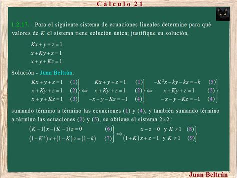 Álgebra Lineal 1 2 17 Sistema De Ecuaciones Simultáneas 3x3