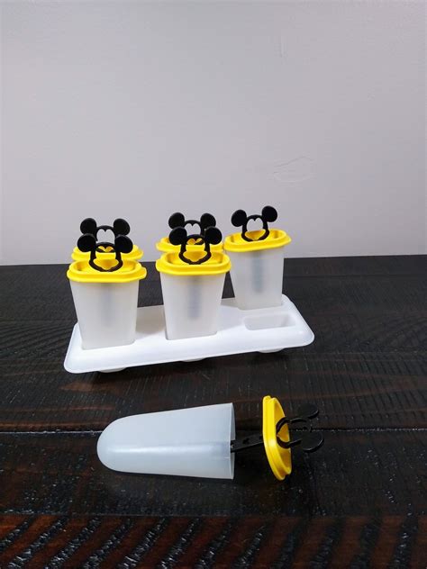 Mickey Mouse Tupperware Popsicle Maker Vintage Ice Tups Set Popsicle