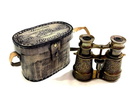 Marine Brass Binocular 4 Handheld Opera Glasses With Beautiful Leather