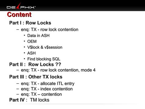 OOUG: Oracle transaction locking | PPT