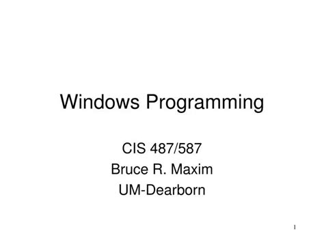 Ppt Windows Programming Powerpoint Presentation Free Download Id