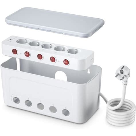 Boite Rangement Cable Avec Multiprise Usb Boîte De Rangement Pour Câbles Avec Prise Multiple 5