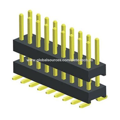 2 54mm Pitch Dual Row Smt Type Pin Headers With Locating Peg Pcb Connector Buy China