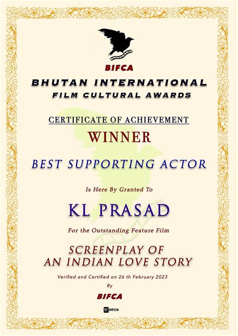 Congratulations Kl Prasad Won Best Supporting Actor Award