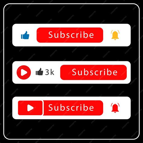 Premium Vector Youtube Subscribe Button Set Premium Vector Youtube Subscribe Button Set