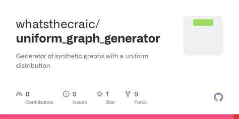 Github Whatsthecraicuniformgraphgenerator Generator Of Synthetic