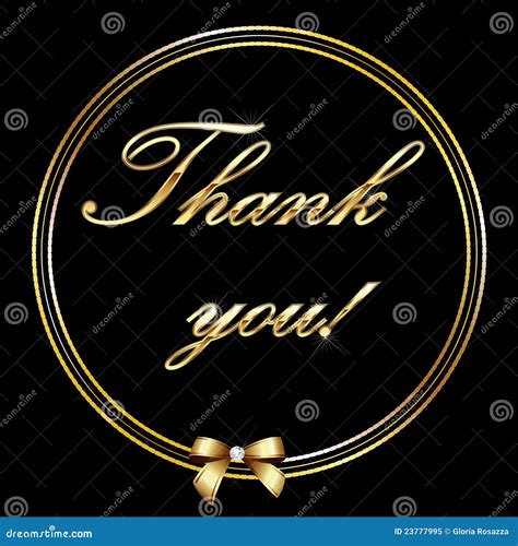 Thank You Gold Glitter Hand Lettering On Black Vector Illustration