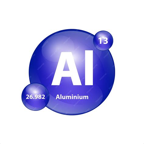 Aluminio Icono Estructura Elemento Químico Forma Redonda Círculo Azul