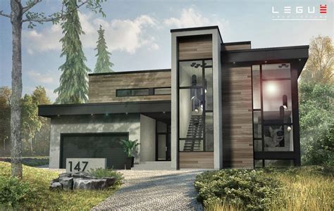 Plan de Maison Moderne Ë 147 Leguë Architecture Contemporary Rustic