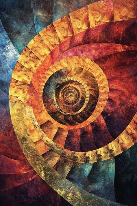 Golden Ratio Inspired Spiral Designs For Artistic Posters Stock