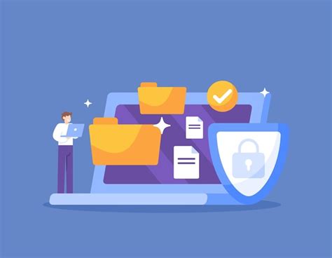 Premium Vector Concept Of File Protection On Laptop User Data