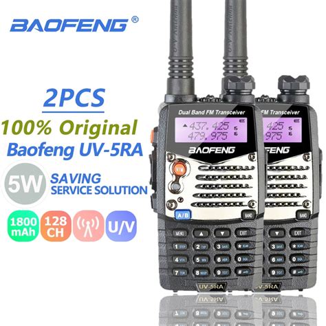 2pcs Baofeng Uv 5ra Ham Radio Uhf Vhf Dual Band Walkie Talkie Fm