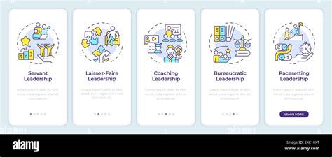 Styles Of Leadership Onboarding Mobile App Screen Stock Vector Image And Art Alamy