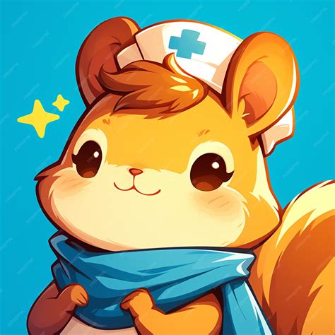 Premium Vector A Clever Squirrel Doctor Cartoon Style