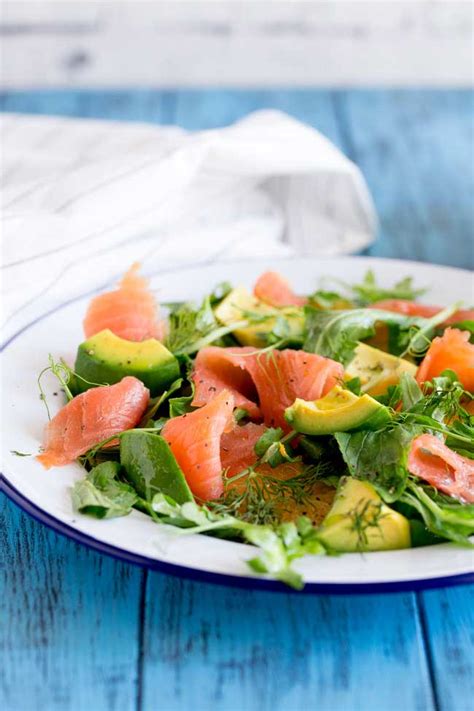 Smoked Salmon Salad With Orange And Avocado Sprinkles And Sprouts