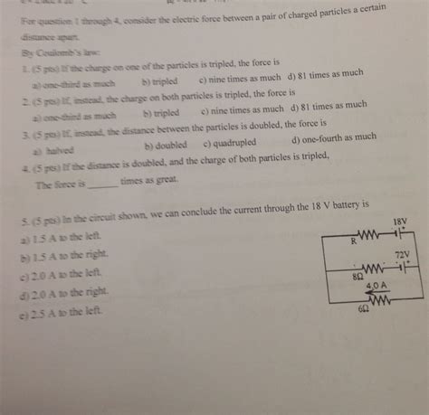 Solved For Question Through Consider The Electric Force Chegg