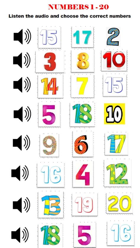 Numbers 1 20 Free Interactive Worksheets 491660