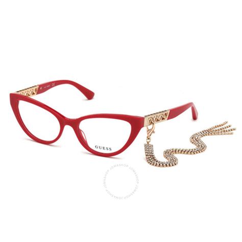 Guess Ladies Red Cat Eye Eyeglass Frames Gu278306654 889214145628