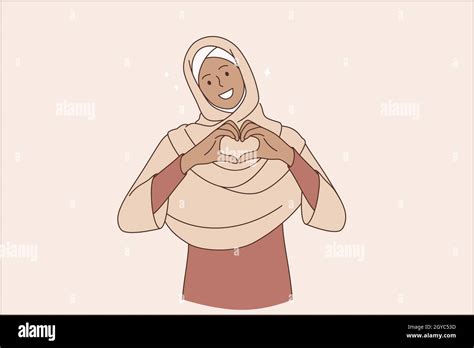 Islam Les Femmes Et Lamour Conceptjeune Femme Musulmane Souriante En
