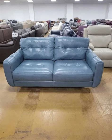 Син кожен диван двойка ДИВАНИТЕ