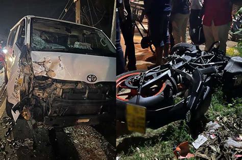 மோட்டார் சைக்கிள் ஹயஸ் ரக வாகனத்துடன் மோதி கோர விபத்து 19 வயது இளைஞன்