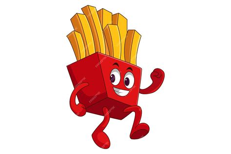 Premium Vector Cute French Fries Cartoon Character Design