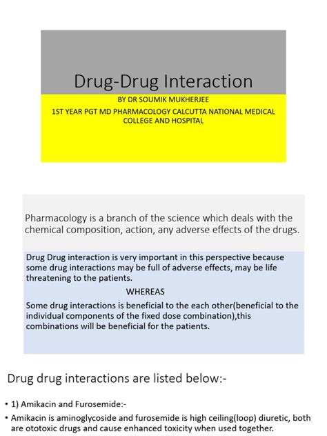 Drug Drug Interaction By Dr Soumik Mukherjee Pdf