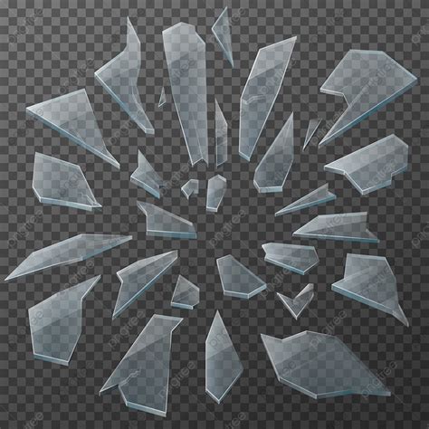 Broken Shards Vector Png Images Broken Glass Shards Realistic Vector