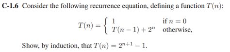 Solved Consider The Following Recurrence Equation Chegg