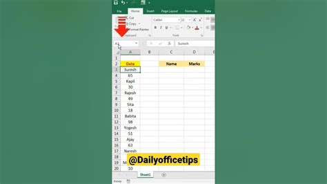 Basic Excel Tips💡🙆‍♀️💯👉 Daily Office Tips💡 Msofficetutorial