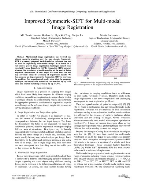 Pdf Improved Symmetric Sift For Multi Modal Image Registration