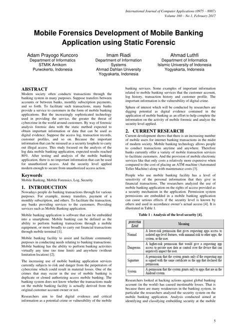 Pdf Mobile Forensics Development Of Mobile Banking Application Using Static Forensic