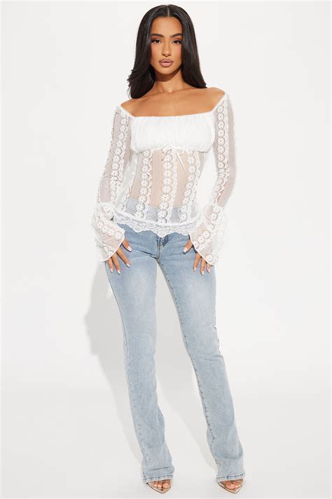 Lover Girl Off Shoulder Lace Top White Fashion Nova