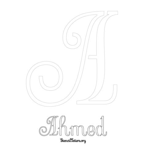 Ahmed Free Printable Name Stencils With 6 Unique Typography Styles And