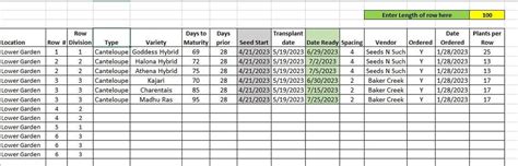 Simple Seed Starter Excel Worksheet Etsy